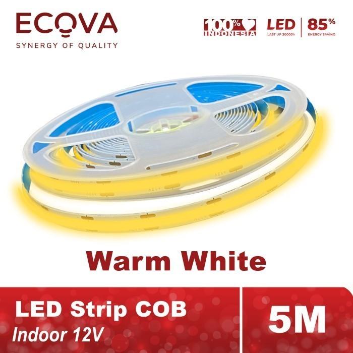 Jual ECOVA LAMPU LED STRIP COB 12V PANJANG 5 METER IP32 INDOOR - Putih ...