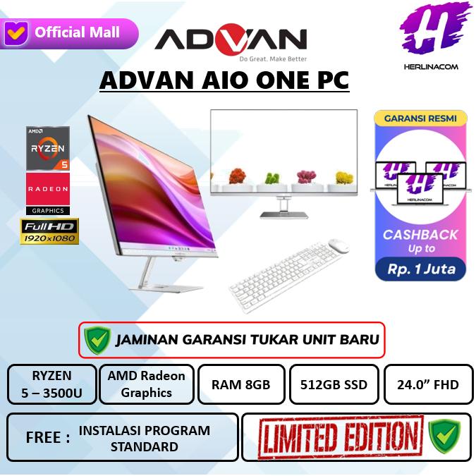 ADVAN AIO ONE PC RYZEN 5 3500 8GB 512GB WIN11 24" FHD 99% SRGB - Shop ...
