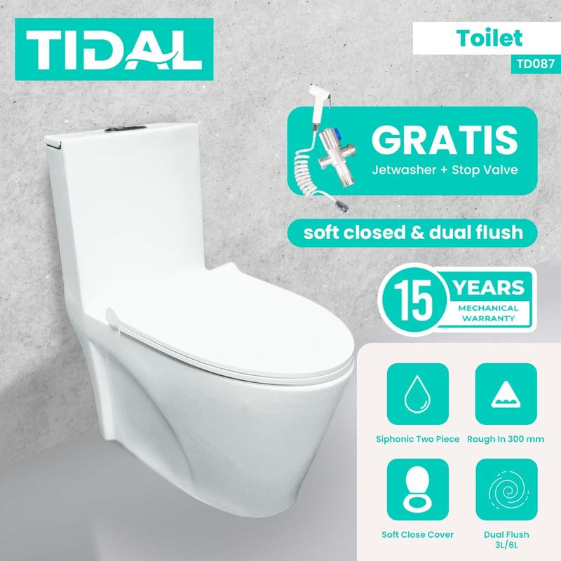 TIDAL Toilet Duduk Keramik Tidal Soft Closed Dual Flush Siphonic One ...