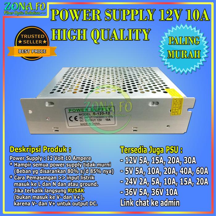 Jual Power Supply 12V 10A PSU 12V 10A Switching Power Supply Jaring 12V ...