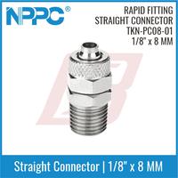 Jual NPPC | Rapid Fitting | Straight Connector | TKN-PC08-01 | 1/8" x 8 ...