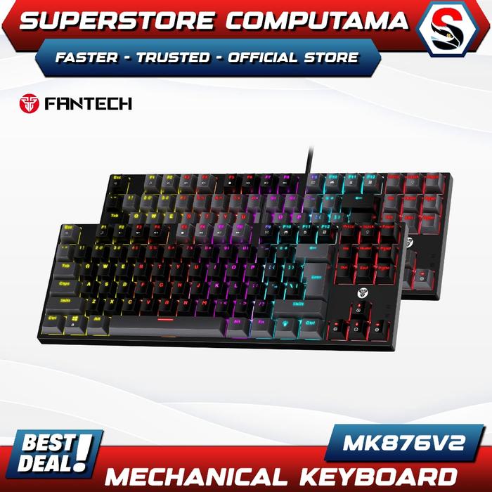 Promo Fantech ATOM MK876 RGB Gaming Mechanical Keyboard TKL - Black V2 ...