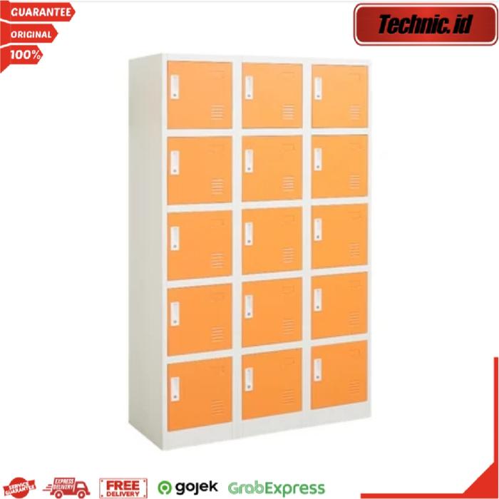 Jual Loker Metal 15 Pintu Locker Cabinet Karyawan Oranye Informa Locker ...