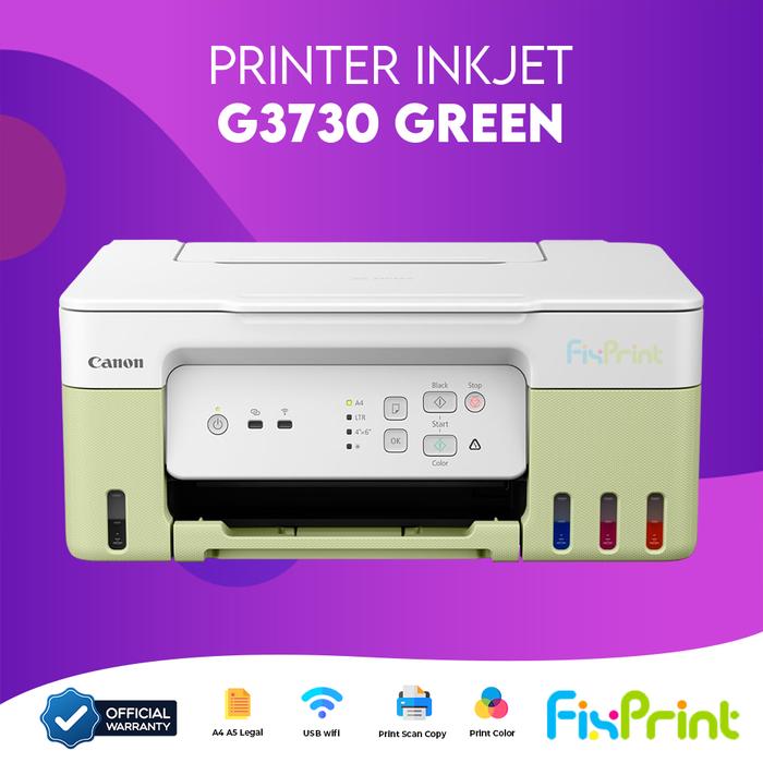 Promo Printer Ink Tank CANON PIXMA G3730 GREEN / G3010 Print Scan Copy ...