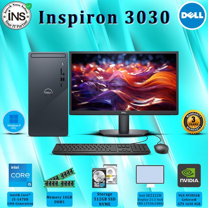 Jual PC DELL Inspiron 3030 MT Tower i5-14500 16GB 512GB SSD GTX1630 4GB ...