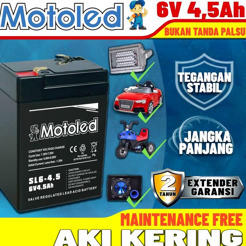 Motoled Aki kering mobil mainan 6v Battery - Shop | Tokopedia