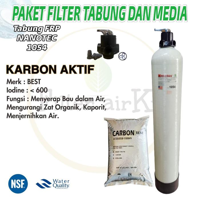 Jual Paket Tabung FRP 1054 + Karbon aktif - Filter air ledeng / PDAM ...