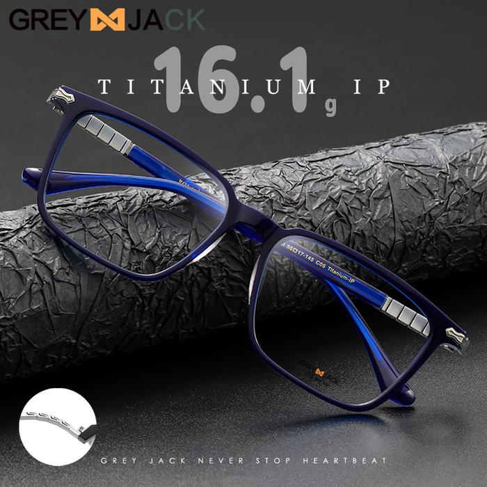 Promo Grey Jack Frame Kacamata Model Kotak Bahan Titanium Ringan Kokoh ...