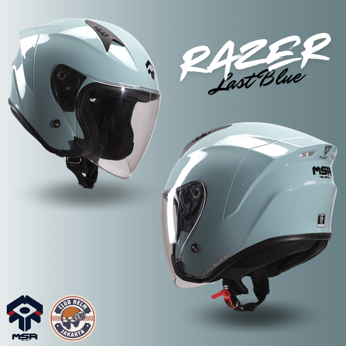 Promo Helm Dewasa Half Face Spoiler Razer - Metal Black - Razer - Black ...
