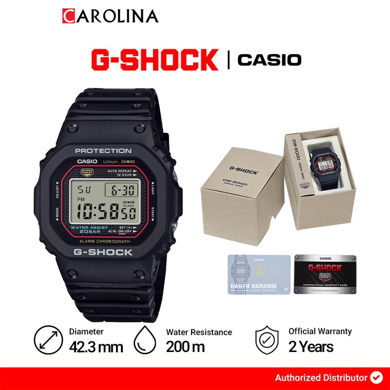 Jam Tangan Pria Casio G-Shock DW-5000R-1A First Generation Reissue ...