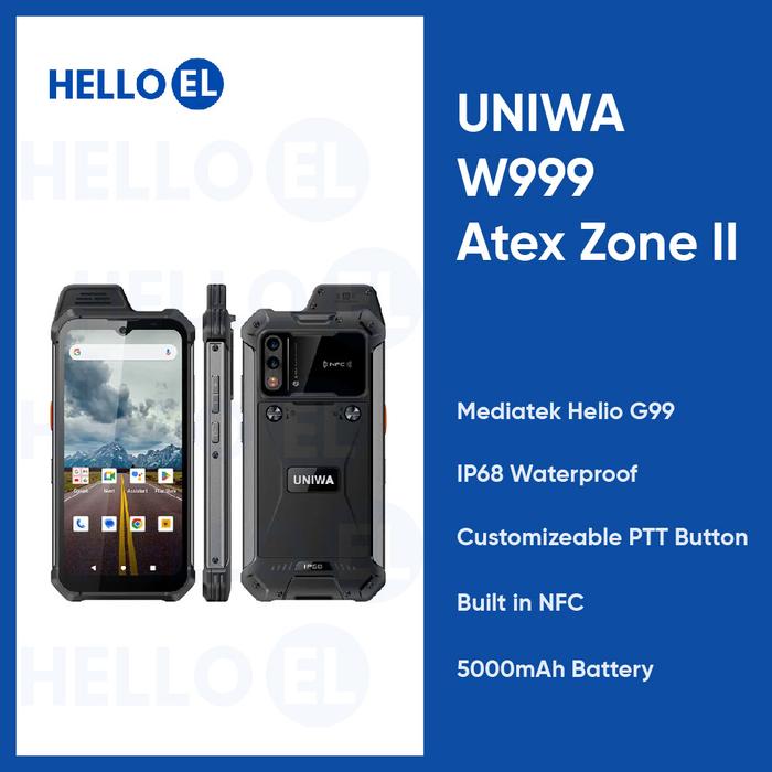 Jual UNIWA W999 Atex Zone II Helio G99 IP68 PTT SOS NFC 5000mAh ...