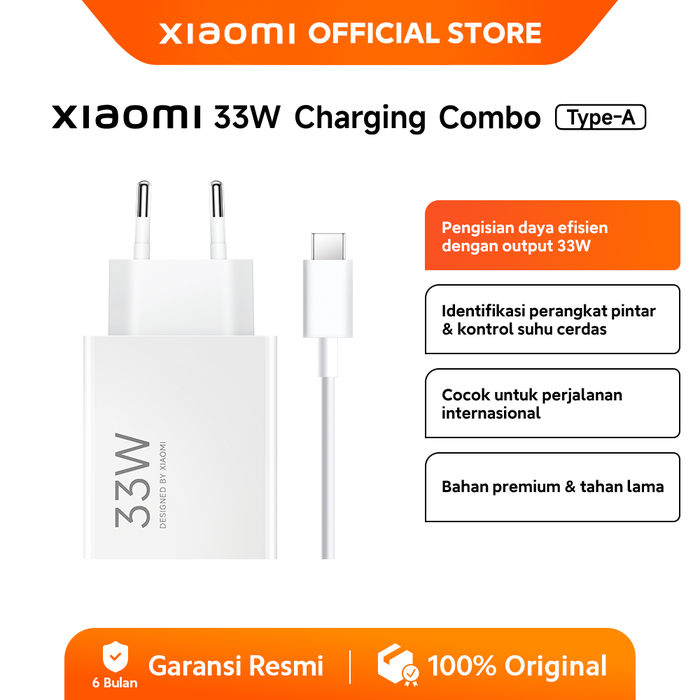 Promo Xiaomi 33W Charging Combo Tipe A | Pengisian Daya Efisien ...