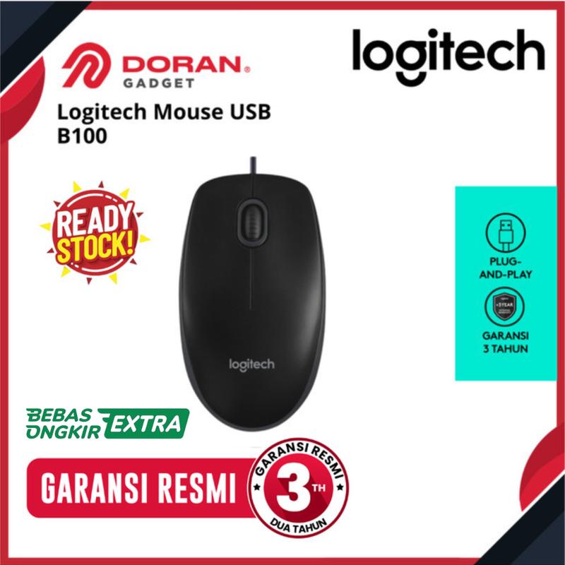 Logitech B100 Optical Mouse USB Original Garansi Resmi 3 Tahun - Shop ...