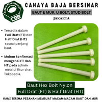 Jual Hexagonal Bolt Nylon M12 - 1.75 / Baut Segi 6 Material Nylon M12 ...