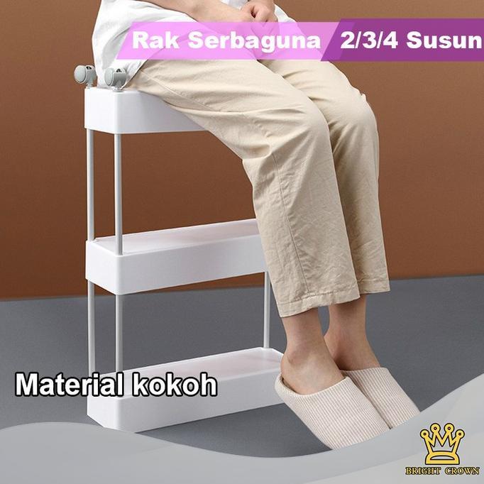baru Bright Crown Rak Dapur Plastik Serbaguna 2/3/4 Tingkat Dengan Roda ...