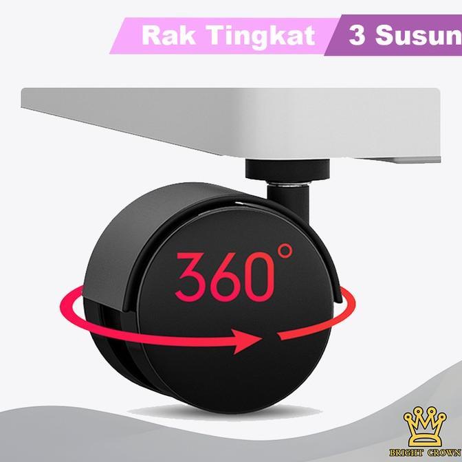 baru Bright Crown Rak Dapur Plastik Serbaguna 2/3/4 Tingkat Dengan Roda ...