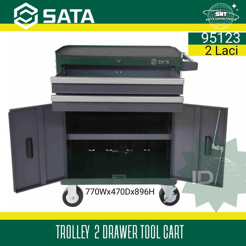 SATA TROLLEY 95123 2 DRAWER TOOL TROLLEY CART - Shop | Tokopedia