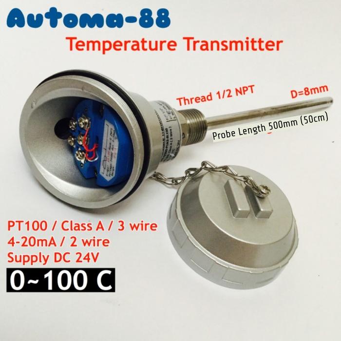 Jual WISNER WTT-231 Temperature Transmitter 4-20mA Sensor PT100 NPT 1/2 ...