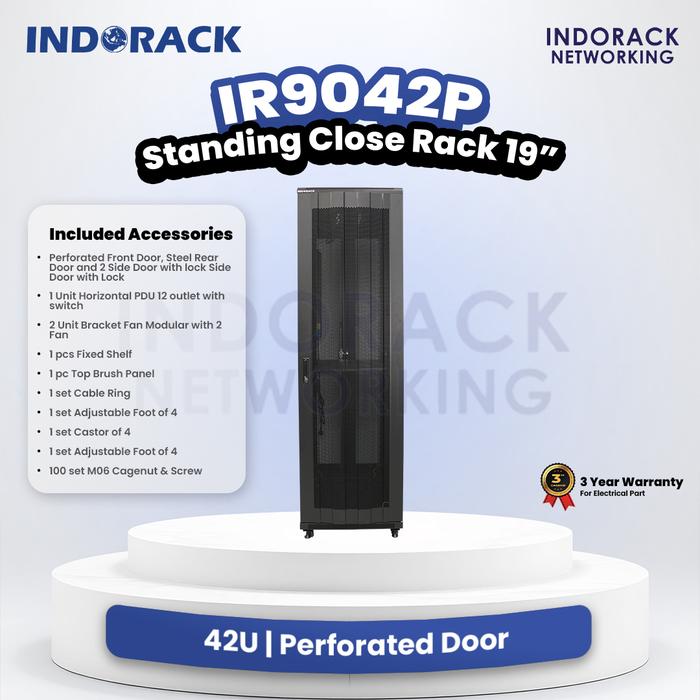 Jual Indorack Close Rack 42U Perforated Door Rak Server Depth 900mm ...