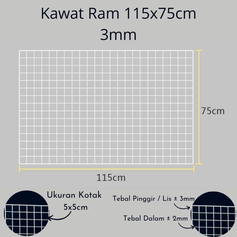 Jaring Ram Dinding 115x75Cm Gantungan Hook Ram Display 3mm - Shop ...