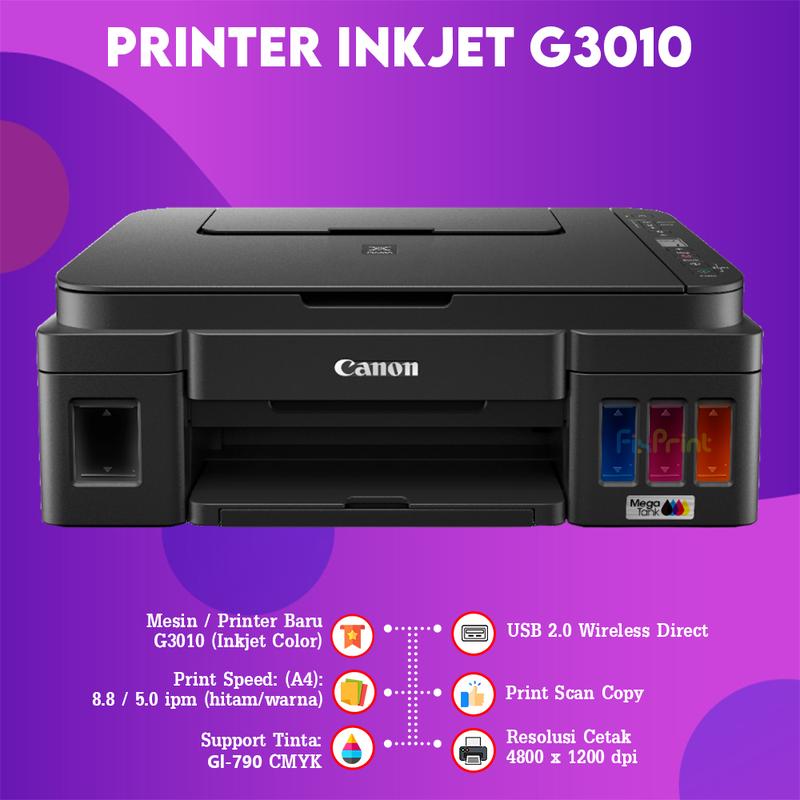 Printer Canon G3020 Ink Tank System Print Scan Copy WiFi Tinta GI71 ...