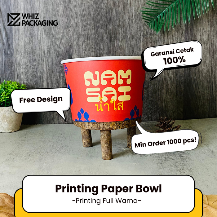 Jual Printing Custom Paper Bowl 650 ml 800 ml Fullprint Sablon Logo ...