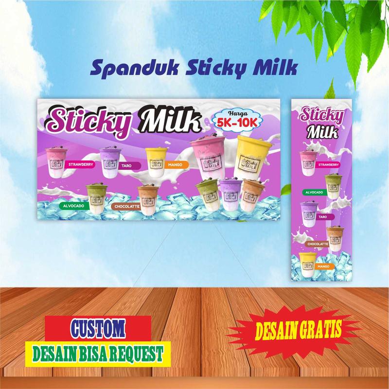 Banner Spanduk Es Sticky Milk Bisa Request Desain Custom - Shop | Tokopedia