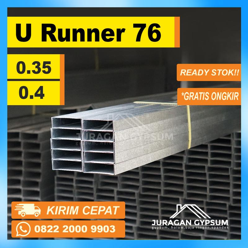 U RUNNER 76 0.4 / Rangka Partisi Penutup Metal Stud / 0,4 ranner - Shop ...