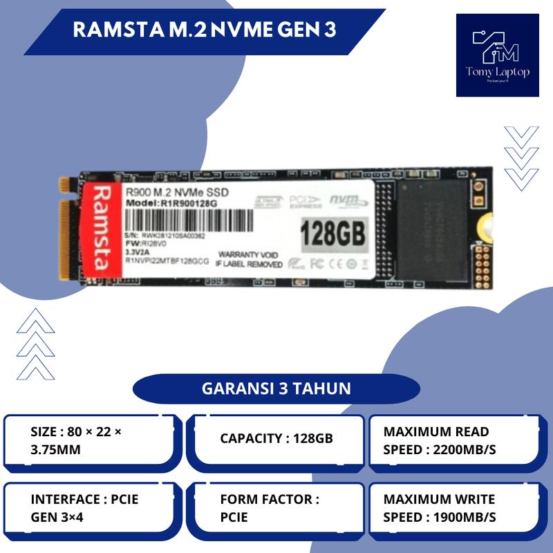 SSD RAMSTA M.2 NVME GEN 3 CAPACITY 128GB PCIE GEN 3×4 - Shop | Tokopedia
