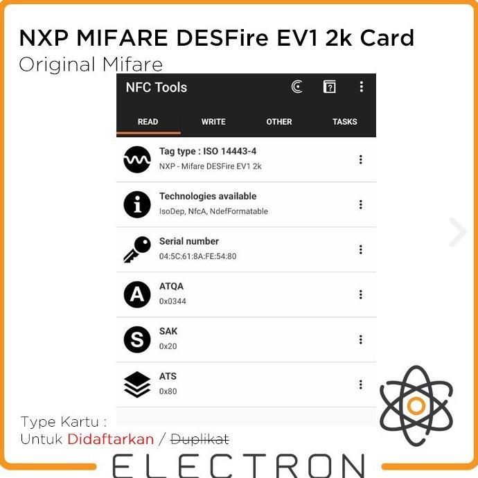 Jual Nxp Mifare Desfire Ev1 2K Card Rfid Nfc 13.56Mhz 2Kb Mf3Icd21 ...