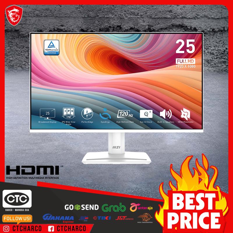 Monitor Led MSI PRO MP251W E2 25" I FHD I IPS I 120Hz I 1ms - Shop ...