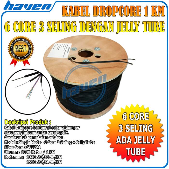 Promo Kabel Dropcore 6 Core 3 Seling 1 Km 1000m Jelly Tube High Quality ...