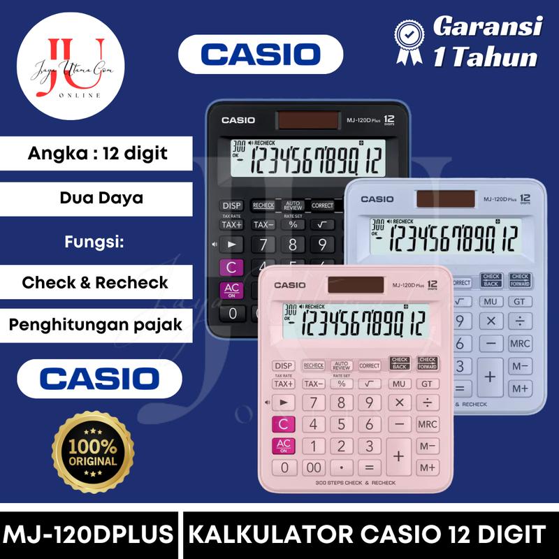 Kalkulator Casio MJ-120D Plus Original - Shop | Tokopedia