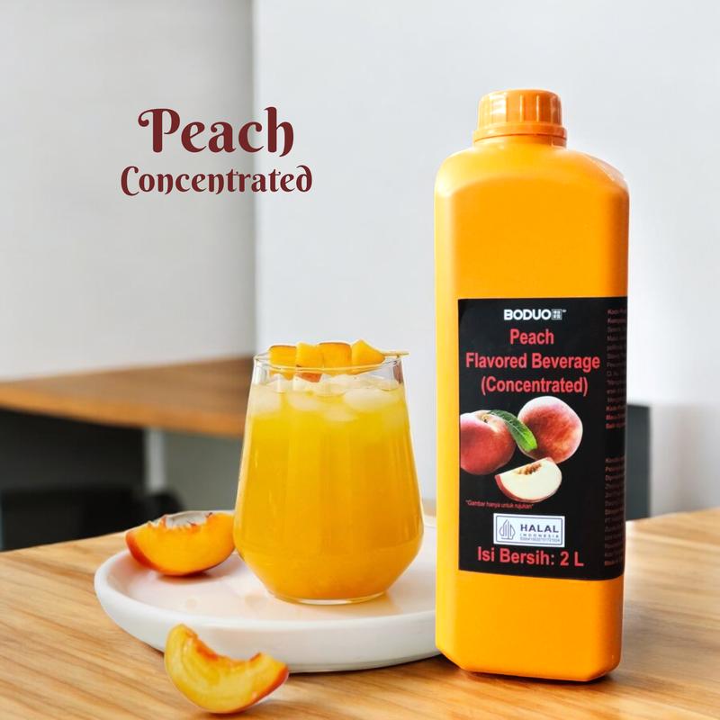 Boduo Peach Flavored Syrup - 2 Liter - Persik Concentrated Sirup - Shop ...
