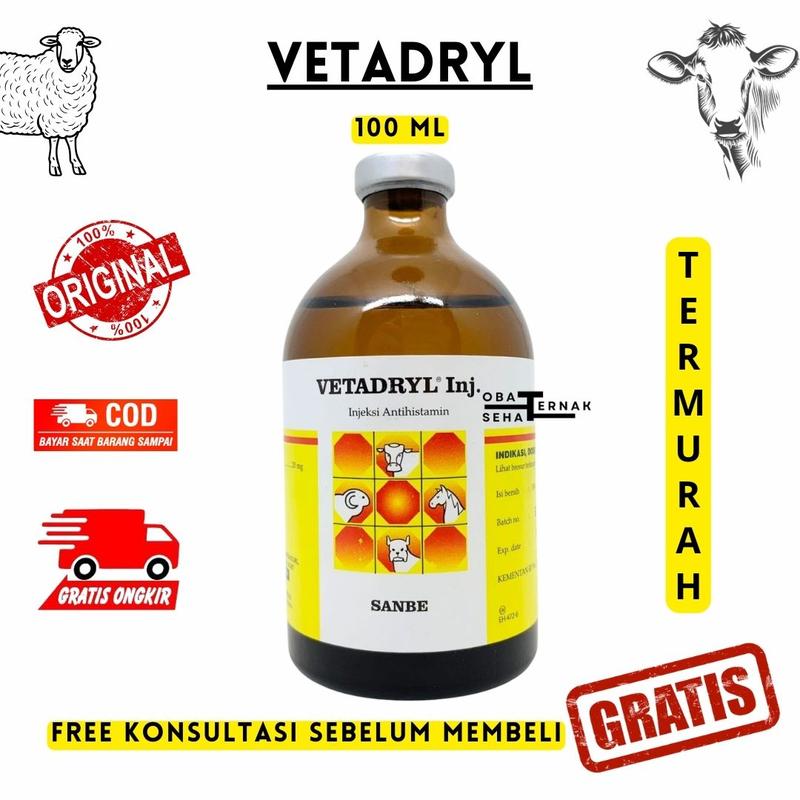 VETADRYL Inj. 100ML - SANBE Injeksi Antihistamin - Shop | Tokopedia
