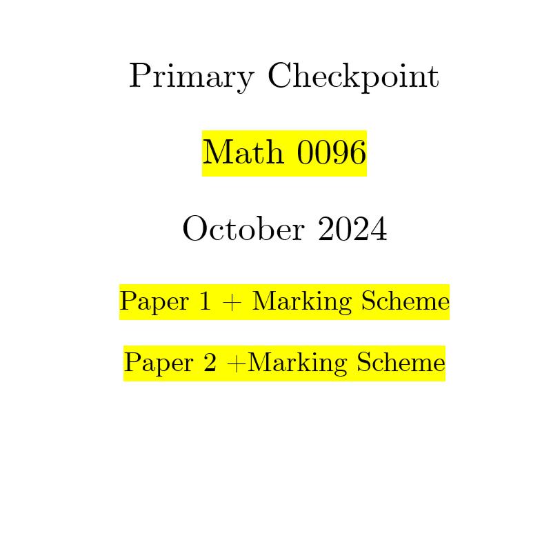 [Hardcopy] Cambridge Primary Checkpoint Math October 2024 - Shop ...