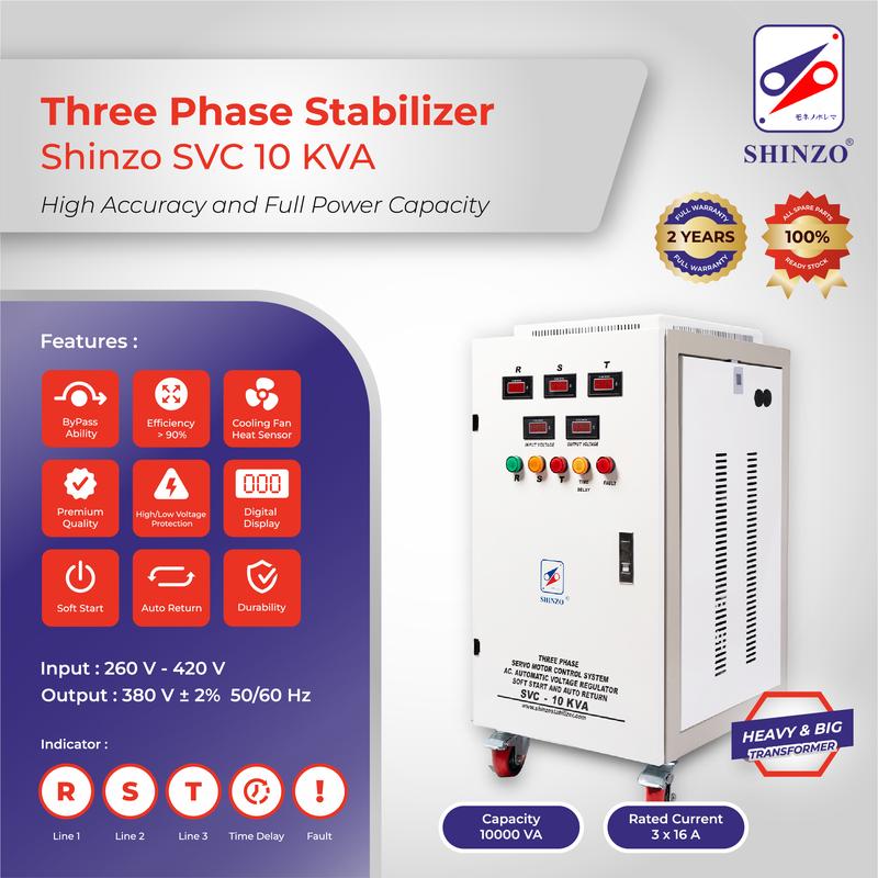 Stabilizer Listrik Shinzo stabiliser 10 KVA 3 Phase Fase Stavol - Shop ...