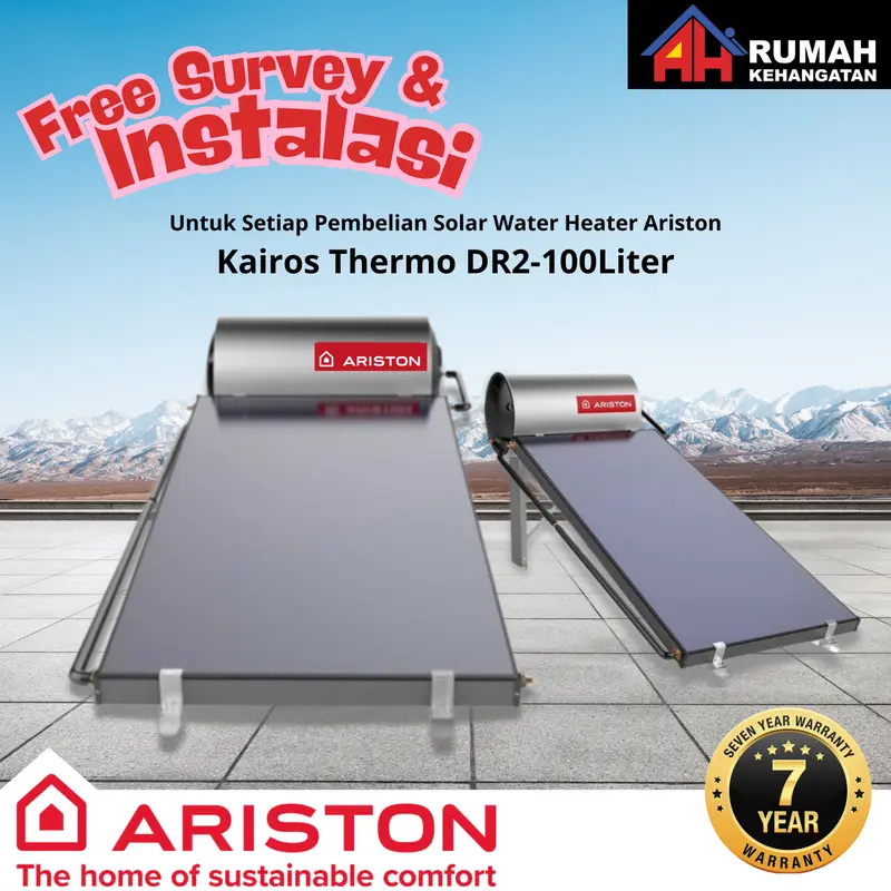 Ariston Solar Water Heater Kairos Thermo DR 100 Liter Pemana - Shop ...