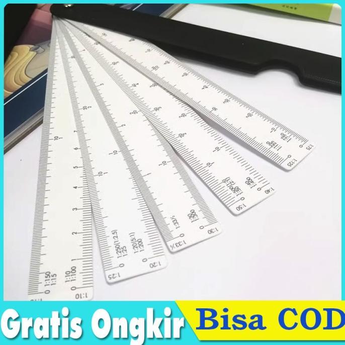 20 IN 1 PENGGARIS SKALA SCALE RULER PENGGARIS ARSITEK LIPAT PORTABEL ...
