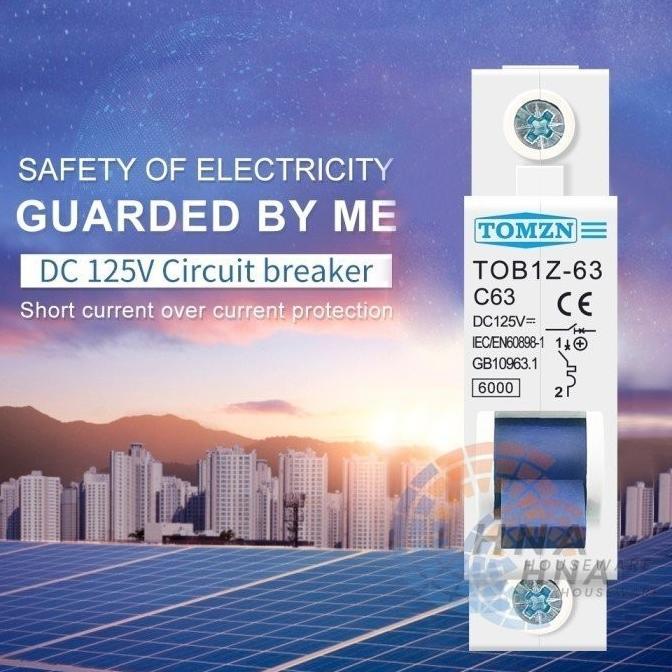 Ready MCB DC 1P 125V 10A 16A 20A 25A 32A 40A 50A 63A TOMZN circuit ...
