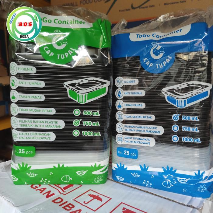 Jual Thinwall Cap Tupai Rectangle 500Ml 750Ml 1000Ml + Tutup Cap Tupai ...