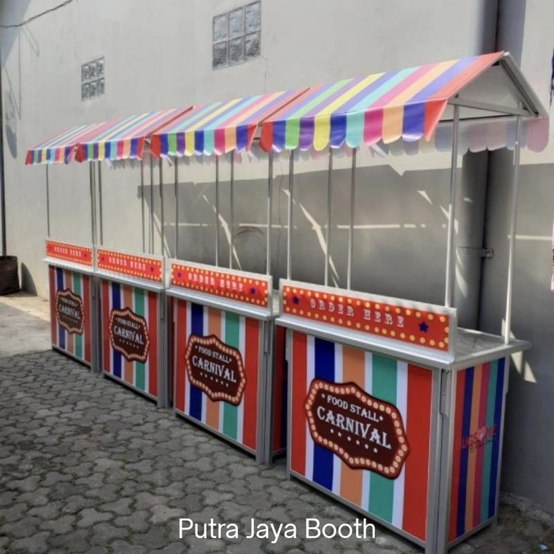 Booth Portable Meja Lipat Event Desk | Atap | Palang Depan | Branding ...