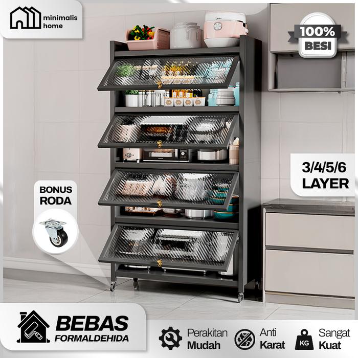 Jual LEMARI DAPUR RAK PIRING BESI SERBAGUNA - KITCHEN SET DESAIN ...