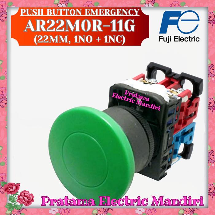 Jual FUJI ELECTRIC MUSHROOM PUSH BUTTON MOMENTARY 22MM AR22MOR-10G ...