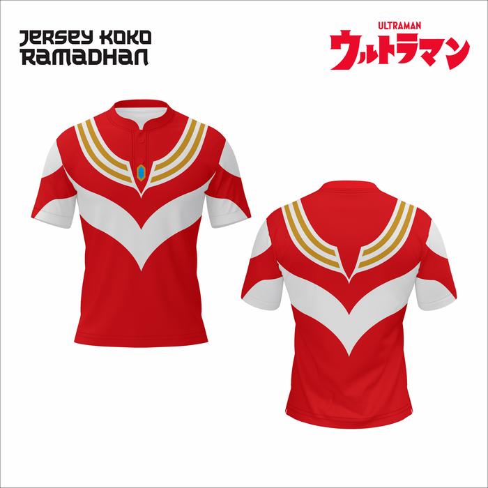 Jual Baju Koko Ramadhan Printing Ultraman Grey - L, Lengan Pendek - Kab ...