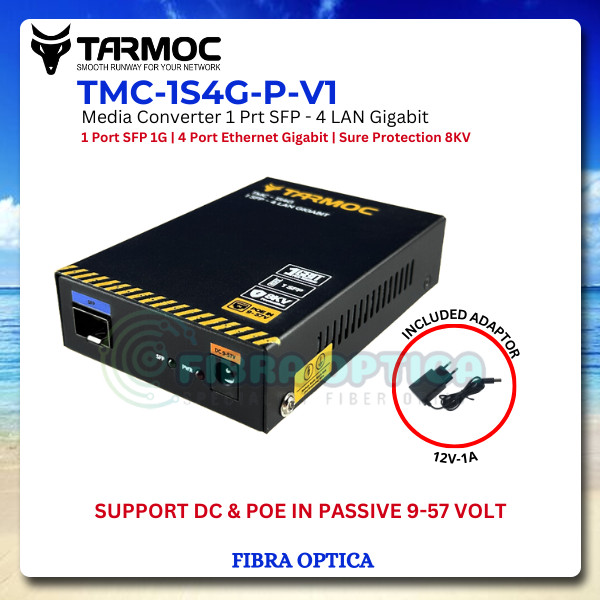 Jual Tarmoc TMC-1S4G-P-V1 | Switch Hub 1 SFP - 4 LAN Gigabit POE-in (9 ...