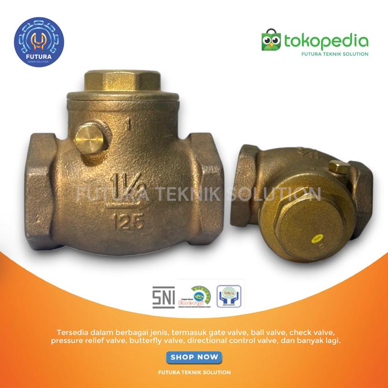 check valve kitz 1 1/2" inch kuningan drat/swing check valve class 125 ...