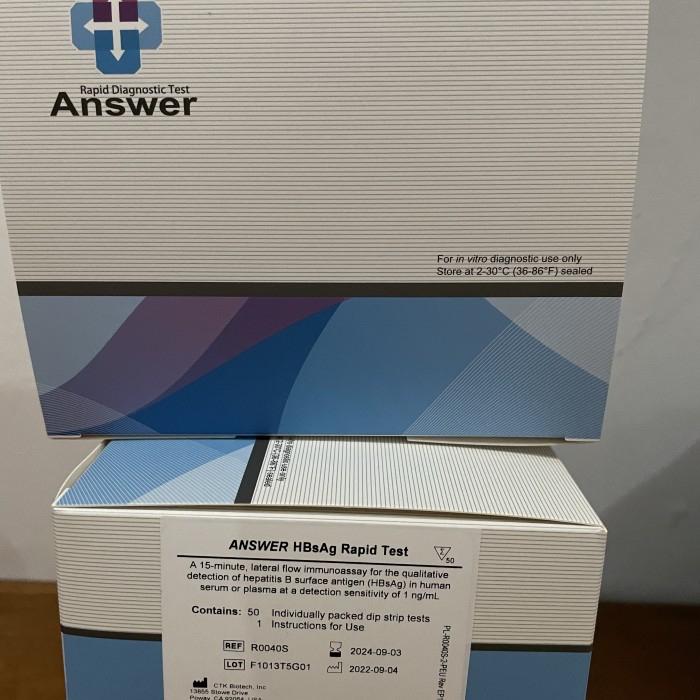 Jual Answer HBSAG Tes Strip Hepatitis B Antigen 50 Tes Akurasi 98.5% ...