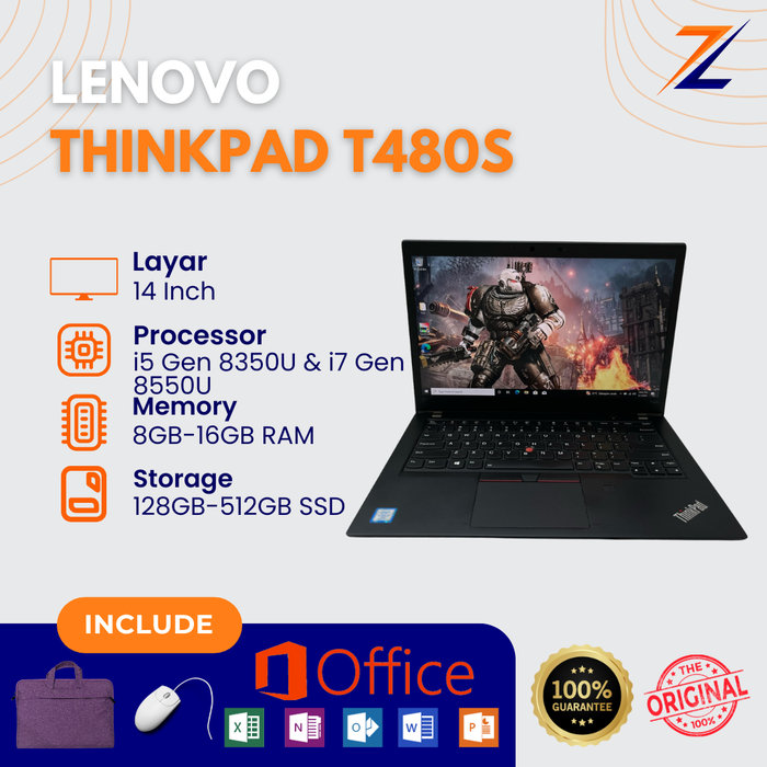 Jual Laptop Lenovo Thinkpad T480s Intel Core i5 & i7 Gen 8 Ram 8GB ...