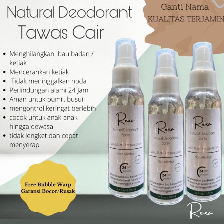 Rexa Natural Deodorant Tawas Cair 100ml menghilangkan bau badan ...